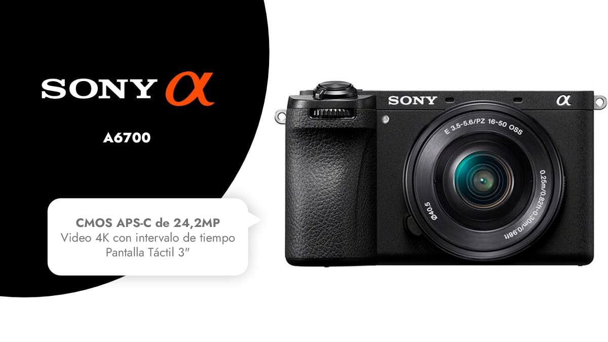 CÁMARA SONY ALPHA A6700, APS-C, SIN ESPEJO, VIDEO 4K - TIENDA ESTILO