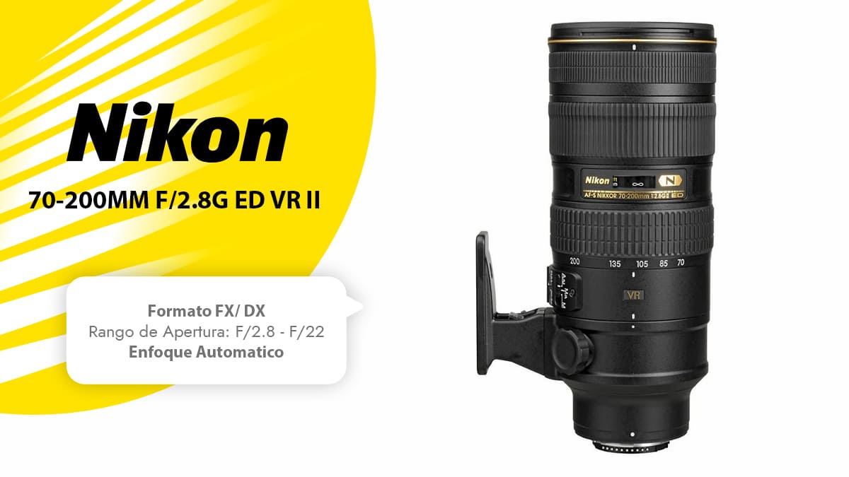 LENTE NIKON AF-S NIKKOR 70-200MM F/2.8G ED VR II FULL FRAME - TIENDA ESTILO