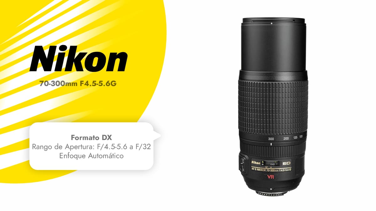 LENTE NIKON AF-S VR NIKKOR 70-300mm F4.5-5.6G - TIENDA ESTILO